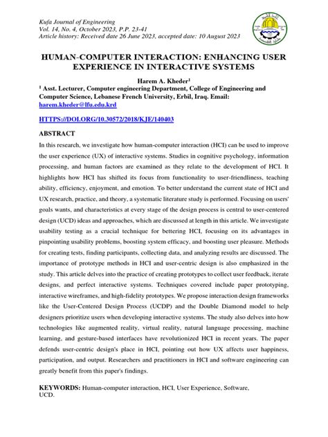 Human Computer Interaction Enhancing User Experien Pdf Usability Human Computer Interaction