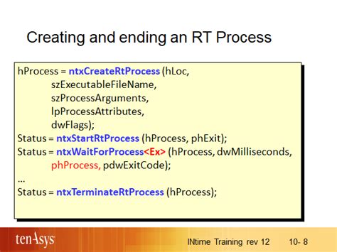 Creating And Ending An RT Process