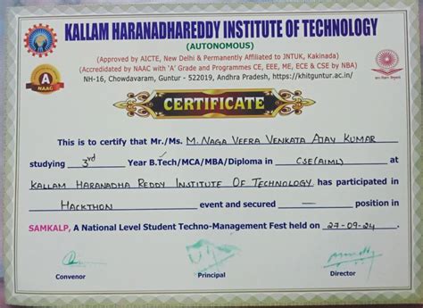 Mallipudi Naga Veera Venkata Ajay Kumar On Linkedin Hackathon