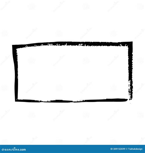 Frame Rectangle Outline Border Grunge Shape Icon Vertical Rectangle Decorative Doodle Element