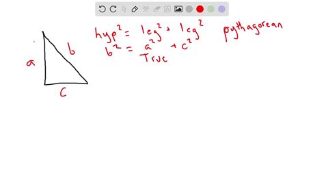 SOLVED In A Right Triangle The Square Of The Hypotenuse Is Equal To The Sum Of The Squares Of