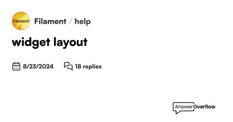 Widget Layout Filament