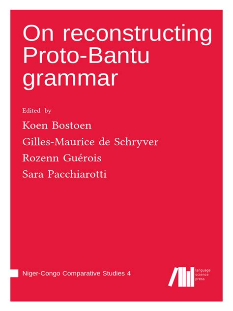 On Reconstructing Proto Bantu Grammar Pdf Egyptian Hieroglyphs Linguistics