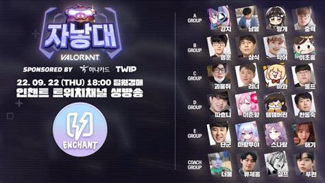 하나카드와 함께하는 자낳대 발로란트 참가 선수 공개