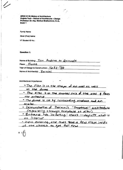 Solutions For Exam 1 History Of Architecture Arch 3116 Docsity