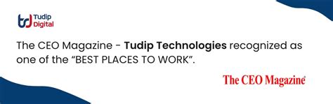 The Ceo Magazine Tudip Technologies Recognized As One Of The Best