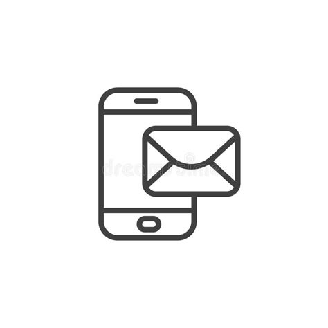Mobile Phone Message Line Icon Stock Vector Illustration Of Letter Simple 219074069