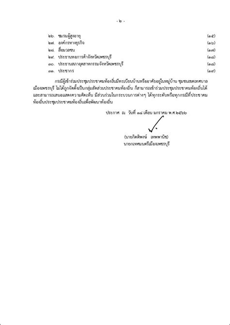 ประกาศเทศบาลเมืองเพชรบุรี เรื่อง สัดส่วนประชาคมท้องถิ่น ประจำปีงบประมาณ พ ศ 2566