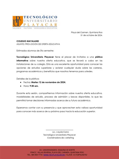 Membrete Tec Playacar Pdf
