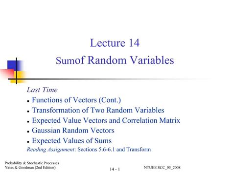PPT Lecture 14 Sum Of Random Variables PowerPoint Presentation Free Download ID 508484