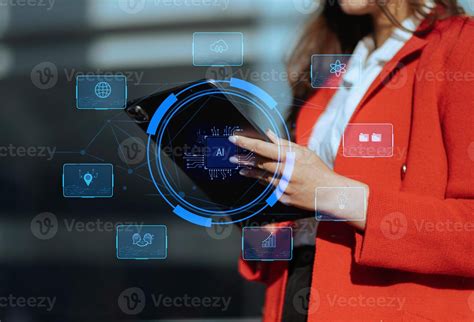 woman using chatbot in computer and tablet smart intelligence ai chat