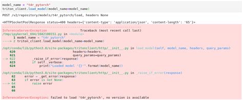 [bug] inferenceserverexception failed to load t4r pytorch no version