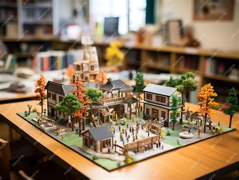 Premium Ai Image Photoshoot With Tilt Shift Style Of A Classroom Designing Interactive S