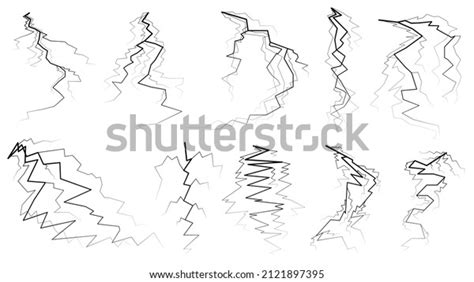 Set Black Outline Simple Line Abstract Stock Vector Royalty Free Shutterstock