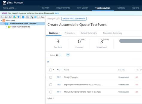 Schedule Test Execution For Tosca Testevent From Qtest