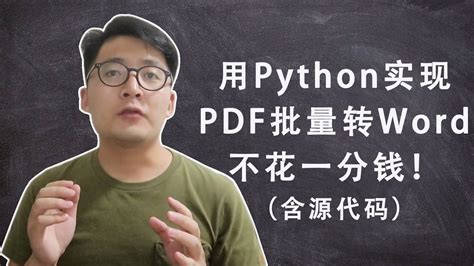 程序员小飞 用python实现pdf转word格式，不需要花一分钱！ Youtube