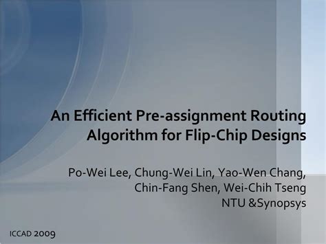 Ppt An Efficient Pre Assignment Routing Algorithm For Flip Chip
