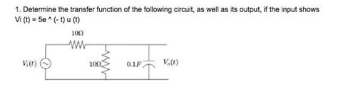 Solved Determine The Transfer Function Of The Following Chegg
