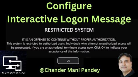 configure interactive logon messages with microsoft intune using
