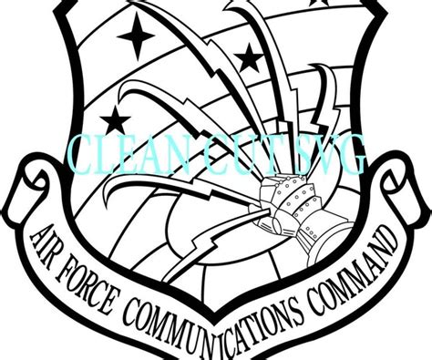 Artstation Air Force Communications Command Patch Vector File Black White Vector Outline Or