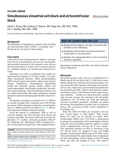 PDF Simultaneous Sinoatrial Exit Block And Atrioventricular Block