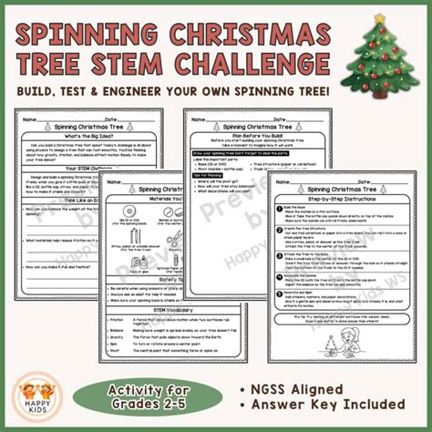 Spinning Christmas Tree Stem Activity Holiday Engineering Challenge