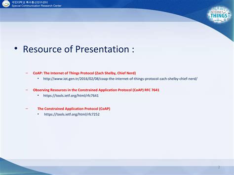 The Constrained Application Protocol Coap Ppt