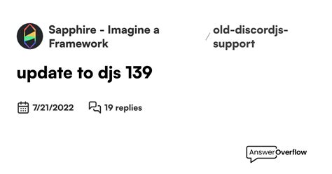 Update To Djs 139 Sapphire Imagine A Framework