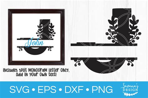 Letter J Floral Split Monogram Svg