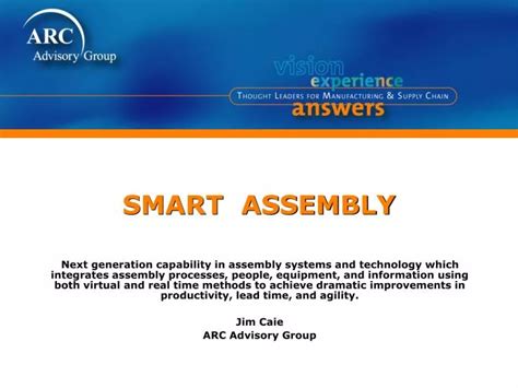 Ppt Smart Assembly Powerpoint Presentation Free Download Id 4268832