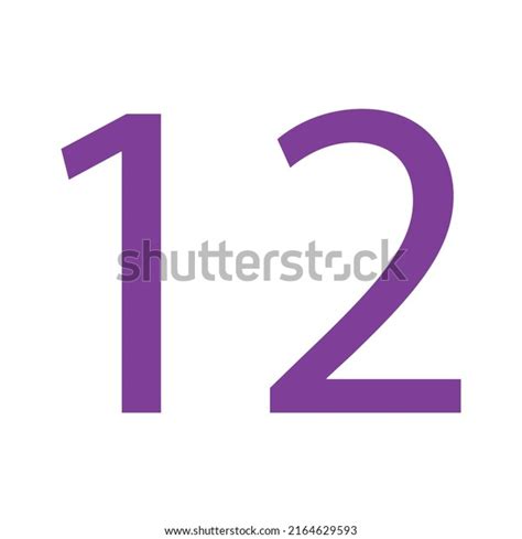Vector Number 12 Simple Clip Art Stock Vector Royalty Free 2164629593