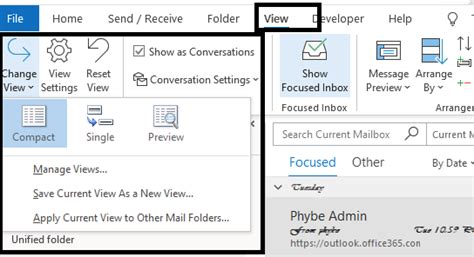 Separate Inboxes How To Enable Separate Layoutview Settings Outlook
