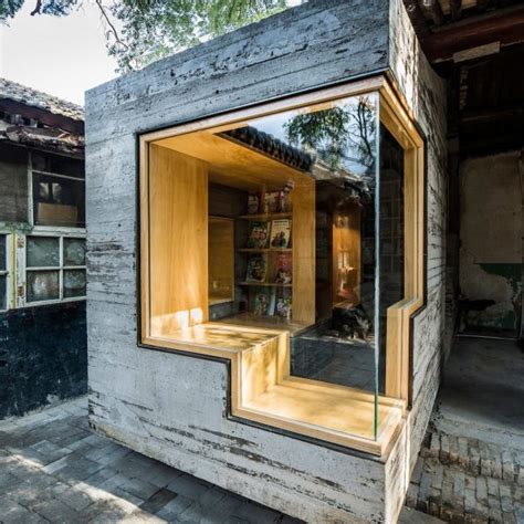 Micro Hostel With Tiny Concrete Rooms Installed By Zhang Ke In Old Beijing Hutong