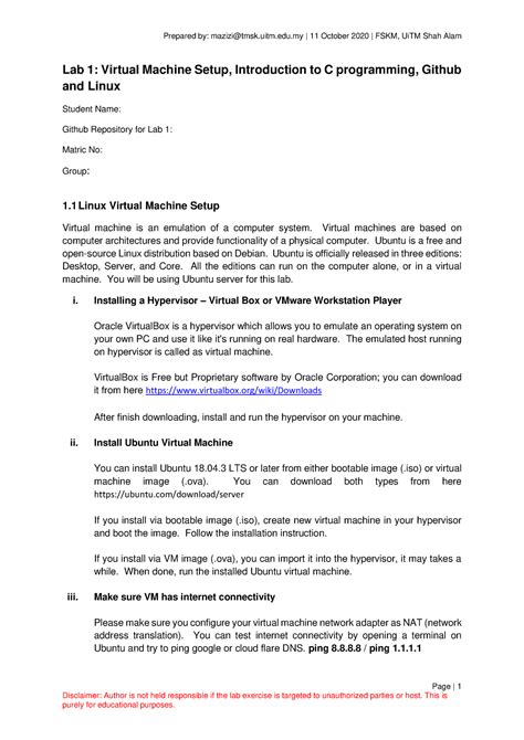 Lab VM Setup A Virtual Server Replicates The Same Functionality As A Physical Server