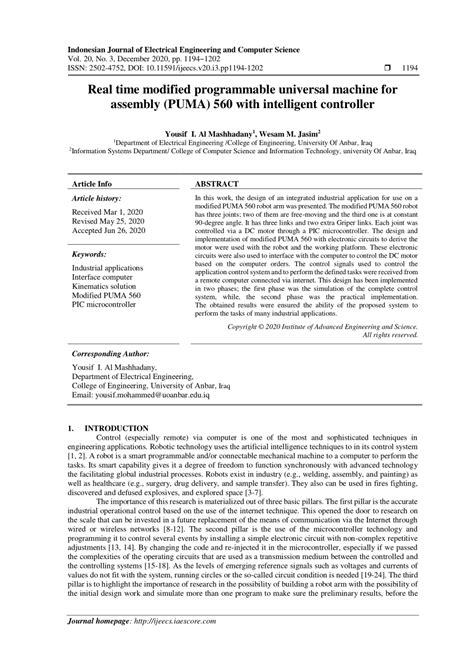 Pdf Real Time Modified Programmable Universal Machine For Assembly