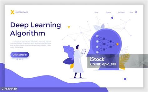Deep Learning Algorithm Landing Page Template Artificial Intelligence Integration Vector