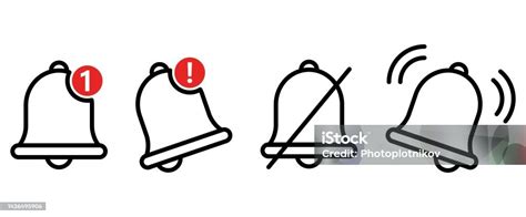 알림 벨 아이콘 세트는 흰색으로 격리되어 있습니다 소셜 미디어 알림에 대한 새로운 알림이있는 검은 울리는 종소리 알람 시계 및 스마트 폰 응용 프로그램 경고 또는 새
