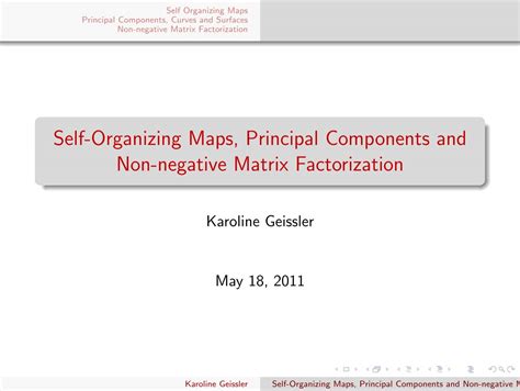 Self Organizing Maps Principal Components And Non Negative