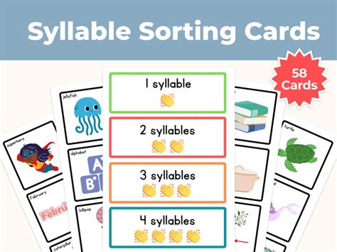 Syllable Syllables Sorting Cards Sorting Activity Grouping Syllables