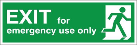 Exit For Emergency Use Only Sign 300mm X 100mm