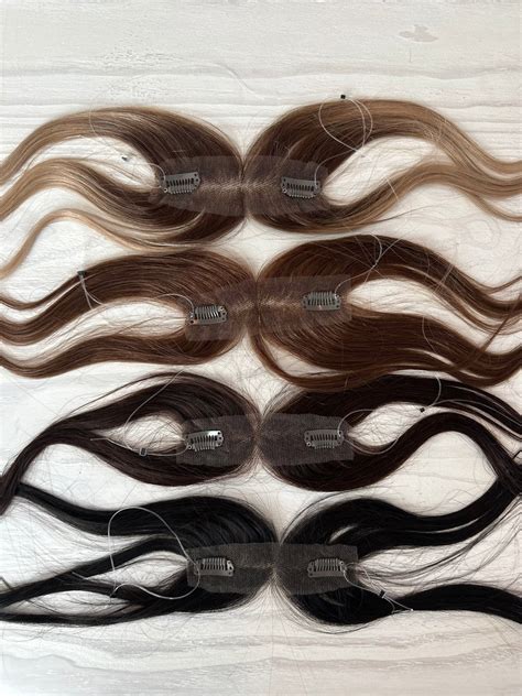 10” Human Hair Clip In Bangs With String Jewell Clip