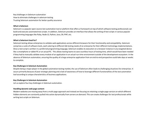 Ppt What Is Selenium What Are The Challenges In Selenium Automation Powerpoint Presentation