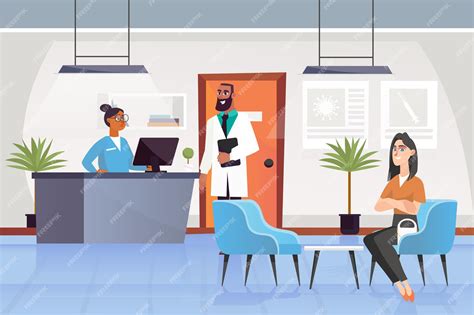 Premium Vector Medical Clinic Concept With People Scene In The