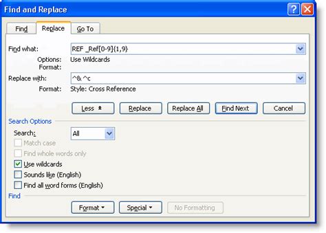 Formatting Cross References