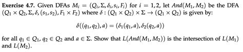 solved 1 exercise 4 7 given dfas mi qi 2 di si