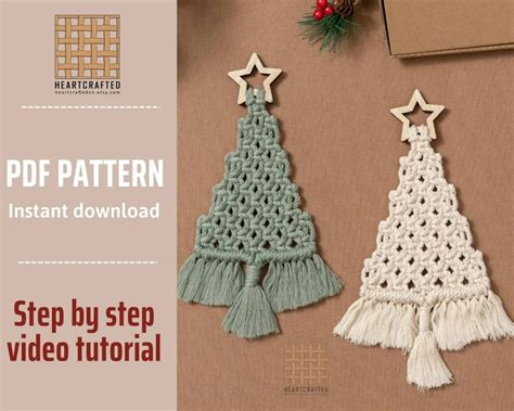 Macrame Pattern Christmas Tree PDF Tutorial Intermediate Macrame Macrame For Begginer Macrame