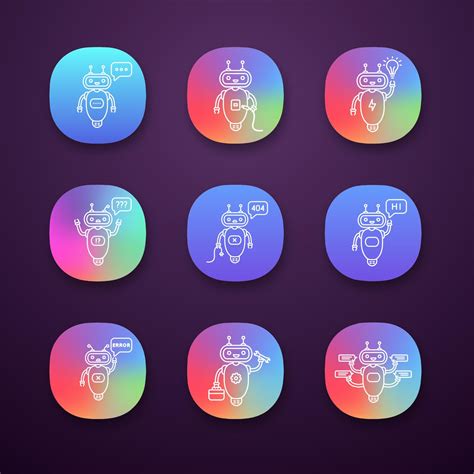 chatbots app icons set 3767326 vector art at vecteezy