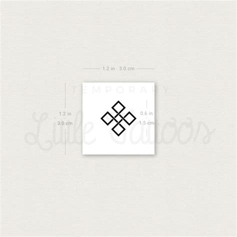 Angular Bowen Knot Temporary Tattoo Set Of 3 Little Tattoos