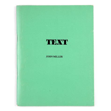 Text John Miller Language Based Artists Book 1980 Dividing Line