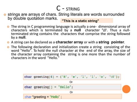String In C Ppt